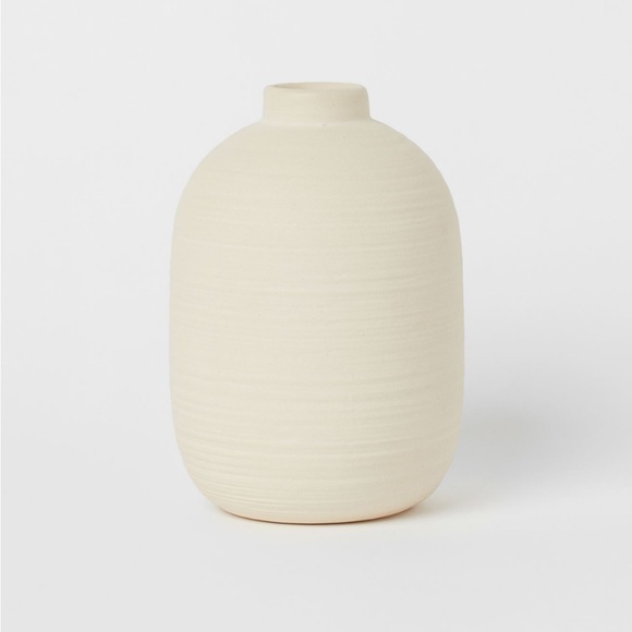 H&M | Accents | Hm Small Stoneware Cream Vase | Poshmark